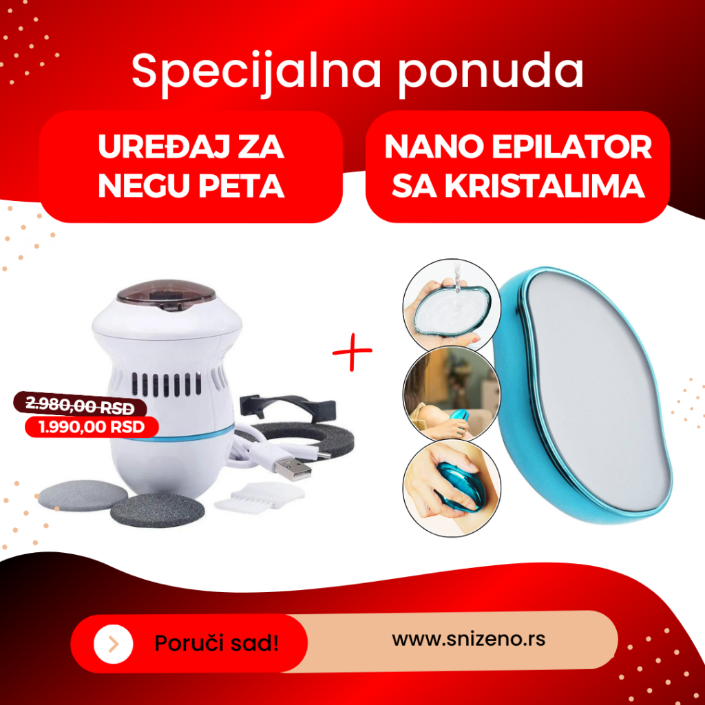 Nano Epilator sa Kristalima + Uređaj za Negu Peta - Snizeno.rs